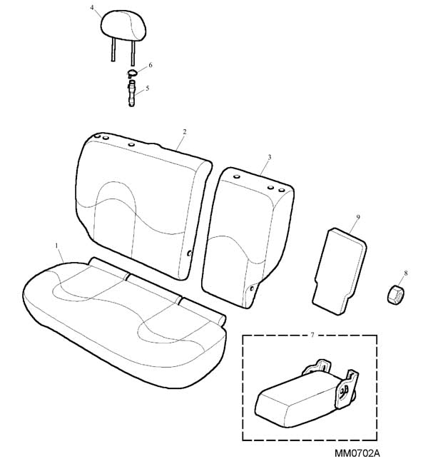 HPA001520PPH - Rover 25 - Cover assembly-rear seat fixed bench cushion ...